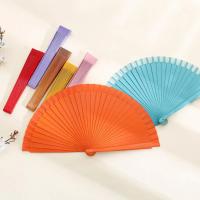 China Folding Fan Chinese Style Retro Hand Held Fan Floral Dance Performances Custom Wooden Fan Wedding Gift for sale
