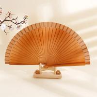 China Folding Fan Chinese Style Retro Hand Held Fan Floral Dance Performances Custom Wooden Fan Wedding Gift for sale