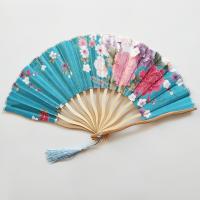 China [I AM YOUR FANS]Hand-made Bamboo Wedding Favor 21cm Silk Folding Fan With Elegant Fabric Bag for sale
