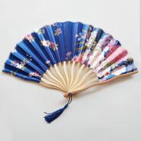 China [I AM YOUR FANS]Hand-made Bamboo Wedding Favor 21cm Silk Folding Fan With Elegant Fabric Bag for sale