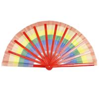 China Custom Rainbow Fan Pride Festival Party Fans Bamboo Hand Fan for Lesbian & Gay for sale