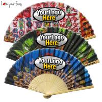 China Custom Promotion 21cm 23cm 33cm Wood Bamboo Plastic Paper Wedding Foldable Rave Hand Held Fans for sale