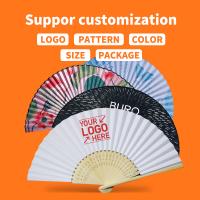 China Custom Promotion 21cm 23cm 33cm Wood Bamboo Plastic Paper Wedding Foldable Rave Hand Held Fans for sale