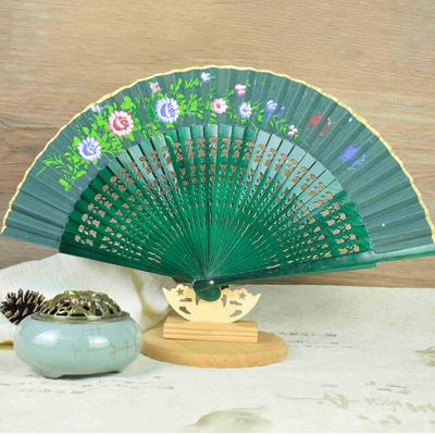 China Personalized Wedding Decoration Wooden Hand Fan Hand Painted Spanish Wood Folding Fans for sale