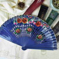 China Personalized Wedding Decoration Wooden Hand Fan Hand Painted Spanish Wood Folding Fans for sale