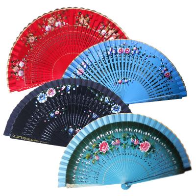 China Wedding Decoration Personalized-Wooden-Fan Folding Fans Hand Painted Spanish Hand Fan for sale