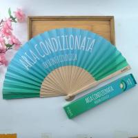 China Craft Decoration Gift Length 23Cm Folding Linen Hand Fan Wood Hand Held for Women for sale