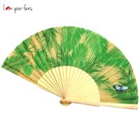 China Personalized Pear Ploy Ester  Cotton Wood Fan High Quality Wood Fans Custom Wooden Folding Clack Hand Fan for sale