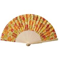 China Personalized Pear Ploy Ester  Cotton Wood Fan High Quality Wood Fans Custom Wooden Folding Clack Hand Fan for sale
