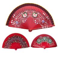 China Hot Selling Craft Gifts Spanish Style Wooden Fan Handle Hand Painted Spanish Wood Fan for sale