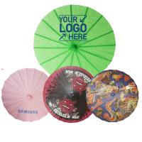 China Wholesale DIY Chinese Craft Paper Umbrella for Wedding Photograph Accessory Party Decor Long-handle White Paper Parasol for sale