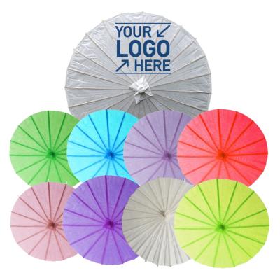 China Fashion Custom Paper Umbrella Gift Customized DIY Kids Handmade Drawing Wooden Straight White Wedding Umbrella for sale