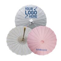 China Wholesale Paper Wedding Umbrella White Parasols Custom Handmade Plain Craft Umbrella With Wooden Handle for sale