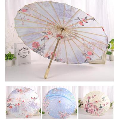 China Chinese Japanese Oil Paper Umbrella Parasol Dancing Umbrella Wooden Handle Craft Wedding Decor for sale