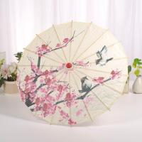 China Chinese Japanese Oil Paper Umbrella Parasol Dancing Umbrella Wooden Handle Craft Wedding Decor for sale