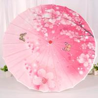 China Chinese Japanese Oil Paper Umbrella Parasol Dancing Umbrella Wooden Handle Craft Wedding Decor for sale