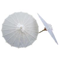 China [I AM YOUR FANS]Wholesale White Fabric Chinese Parasol Wooden Umbrella for Outdoor Fabric Wedding Umbrella for sale