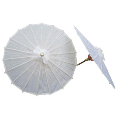 China [I AM YOUR FANS]Wholesale White Fabric Chinese Parasol Wooden Umbrella for Outdoor Fabric Wedding Umbrella for sale