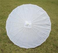 China [I AM YOUR FANS]Wholesale White Fabric Chinese Parasol Wooden Umbrella for Outdoor Fabric Wedding Umbrella for sale
