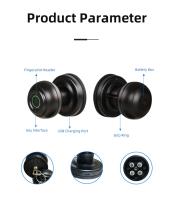 China Biometric Fingerprint Door Knob Smart Lock Black Bluetooth House Lock for sale