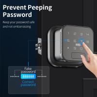China Password Fingerprint Wireless Door Lock Coffee Finish Electronic Front Door Lock for sale