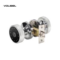 China Round Handle Biometric Smart Lock Smart Fingerprint Door Lock With Tuya App for sale