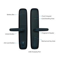 China Digital Biometric Fingerprint Handle Lock Easy Installation Wifi Smart Door Lock for sale