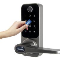 China Wireless Front Door Handle Smart Lock ROHS Wifi Deadbolt Door Lock for sale