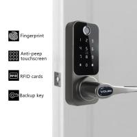 China Wireless Front Door Handle Smart Lock ROHS Wifi Deadbolt Door Lock for sale