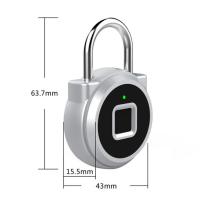 China 180g Bluetooth Fingerprint Lock Mini Bluetooth Padlock For Cabinets for sale