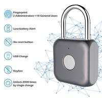 China Zinc Alloy Smart Outdoor Padlock USB Rechargeable Outdoor Fingerprint Lock for sale