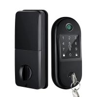 China Bluetooth Smart Deadbolt Door Lock Black Ttlock Digital Door Lock for sale