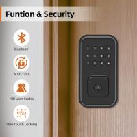 China Cylinder Smart Deadbolt Door Lock Interior Keypad FCC Easy Installation for sale