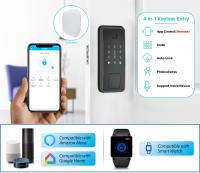China Silver Smart Deadbolt Door Lock RFID Card Fingerprint Door Lock for sale