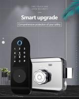 China Smart Deadbolt Door Lock Biometric Fingerprint Tuya Wifi App Touch Screen for sale