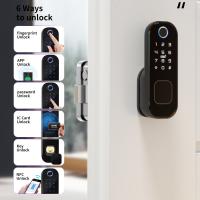 China Fingerprint Smart Deadbolt Door Lock Electronic Password Tuya Wifi APP Rfid Card for sale