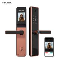 China ODM Wifi Deadbolt Door Lock Tempered Glass Black Keypad Door Lock for sale