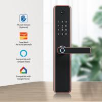 China ODM Wifi Deadbolt Door Lock Tempered Glass Black Keypad Door Lock for sale