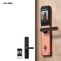 China ODM Wifi Deadbolt Door Lock Tempered Glass Black Keypad Door Lock for sale