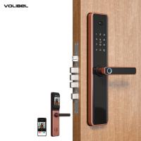 China Password Wifi Bluetooth Door Lock 70mm Tuya Glass Door Lock For Apartment for sale