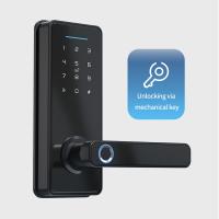 China 180mm Smart Deadbolt Door Lock Tuya Version Fingerprint Handle Lock for sale