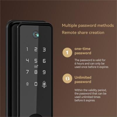 China Smart Camera Door Lock Fingerprint Tuya Wifi Peer To Peer Cat Eye for sale