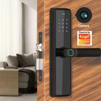 China Smart Camera Door Lock Fingerprint Tuya Wifi Peer To Peer Cat Eye for sale