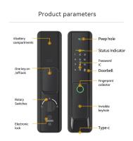 China 35mm Smart Camera Door Lock Nfc / Ic Wifi Electric Digital Biometric Fingerprint Home for sale
