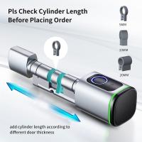 China Tuya Ttlock Smart Cylinder Door Lock Biometric Euro Standard Electronic Fingerprint Smart Card Unlock for sale