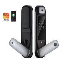 China Aluminum Alloy Smart Door Lock With Camera Tuya Wifi Fingerprint Red Bronze for sale