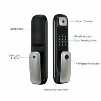 China Aluminum Alloy Smart Door Lock With Camera Tuya Wifi Fingerprint Red Bronze for sale