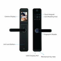 China 360° Fingerprint Identification Digital Smart Door Lock With Camera and Wifi App Tuya for sale