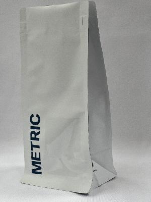 China White Foil Matt Coffee Packaging Pouch Oil Proof Flat Bottom Coffee Bags for sale