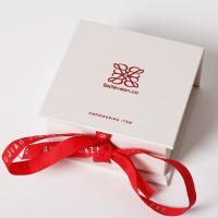 China Logo Printed Magnetic Paper Box with Red Ribbon Custom Size Christmas Gift Packaging for sale